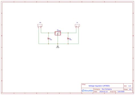 Voltage Regulator With Lm7805 Platform For Creating And Sharing Projects Oshwlab