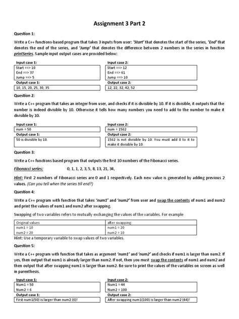 Assignment 3 Part 2 Input Case 1 Input Case 2 Pdf Sine Applied