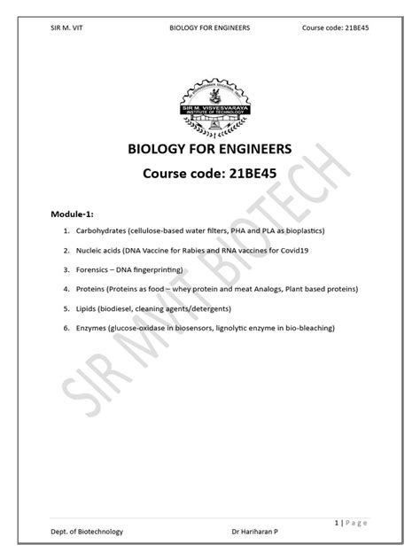 Module 1 Notes 21be45 Pdf Carbohydrates Nucleic Acids