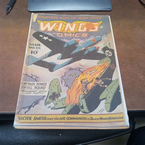 Wings Comic 55 Fiction House Golden Age 1955 Wwii Bondageundressing