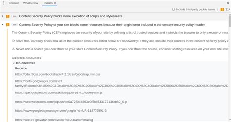 Content Security Policy Blocks Inline Execution Of Scripts And Stylesheets Javascript