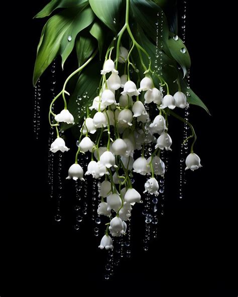 Premium Photo Lily Of The Valley Hanging With Rain Drops