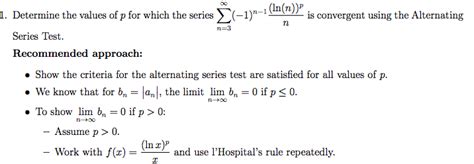 Solved Determine The Values Of P For Which The Series Chegg