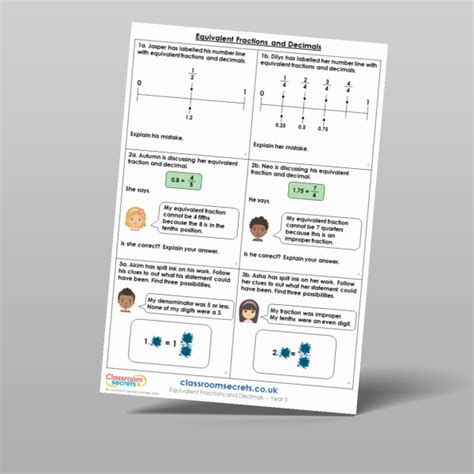 Equivalent Fractions And Decimals Reasoning And Problem Solving Resource Classroom Secrets