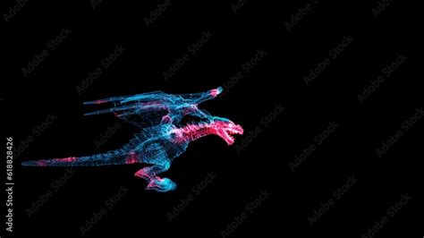 3d Dragon Scan Dragon Scanning Interface Hud Dragon Analyze Medical Science Anatomy Concept