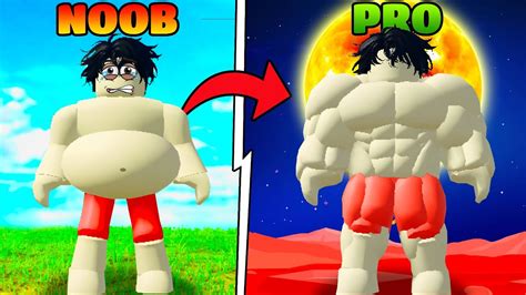 Going From Fat Noob To Pro Bodybuilder In Roblox Gym League Youtube