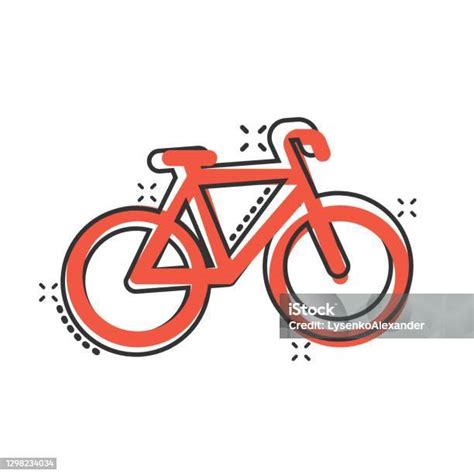 만화 스타일의 자전거 아이콘 흰색 고립 된 배경에 자전거 만화 벡터 그림 사이클 여행 스플래시 효과 비즈니스 개념 건강한 생활방식에 대한 스톡 벡터 아트 및 기타 이미지
