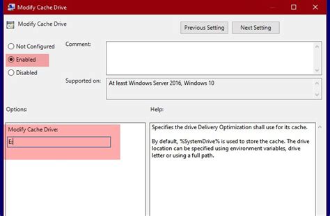 Change Delivery Optimization Cache Drive For Windows Updates