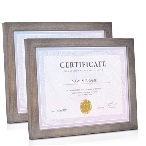 Emfogo Picture Frames 85 X 11 Certificate Frames Diploma Frame With Stand Rustic Wood Document