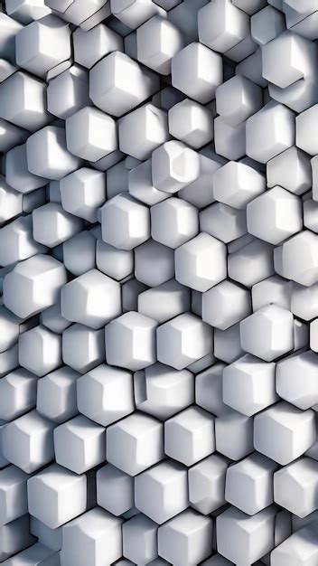 Premium Ai Image 3d White Hex Technology Background