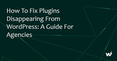 How To Fix Plugins Disappearing From Wordpress A Guide For Agencies Instawp