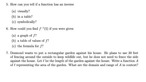 Solved How Can You Tell If A Function Has An Inverse A Chegg Com