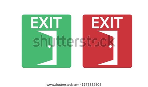Exit Sign Set Vector Isolated Black Stock Vector Royalty Free Shutterstock