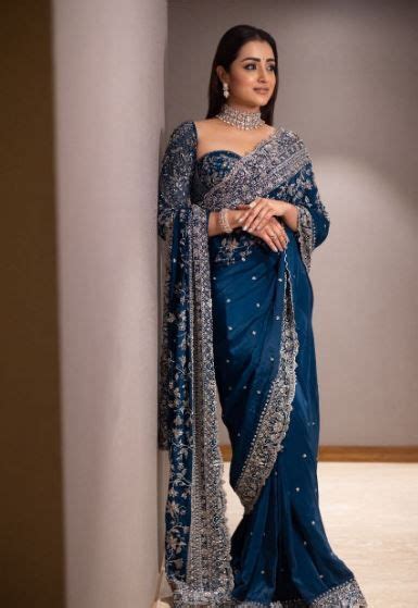 Trisha In Geethia Kanumilli Saree Look Fancy Sarees Party Wear