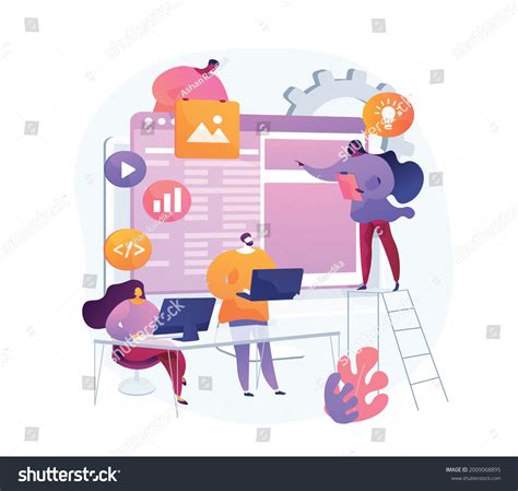 Software Engineer Concept Web Design Development Stock Vector Royalty