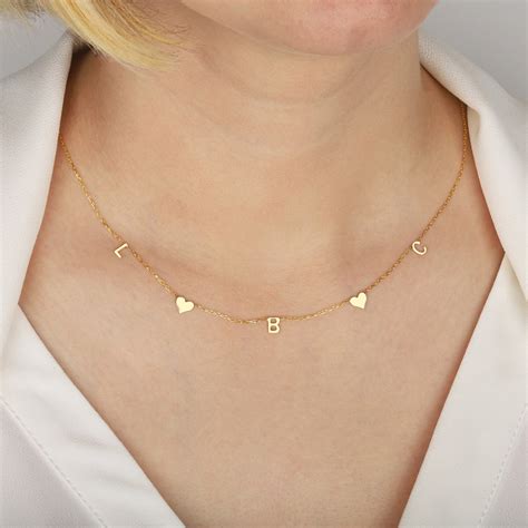 Gold Custom Letter Necklace Silver Initial Necklace Personalized