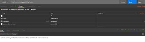 api laravel passport register the user credentials were incorrect