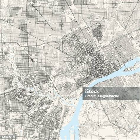 디트로이트 미시간 벡터 지도 디트로이트 미시간에 대한 스톡 벡터 아트 및 기타 이미지 디트로이트 미시간 지도 도시 Istock