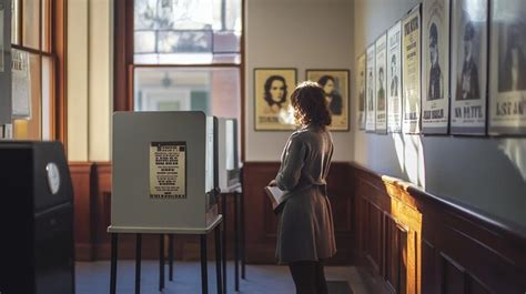 Sleek And Functional Modern Voting Booth Premium Ai Generated Image