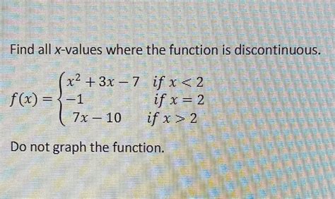 find all x values where the function is