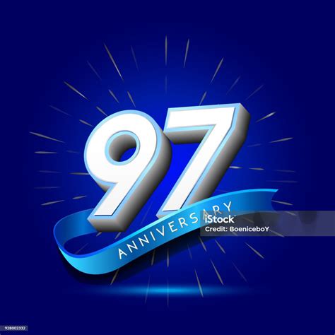 크리에이 티브 포스터 소책자 전단지 전단지 잡지 초대 카드 리본 97 주년 기념일 템플릿 웹 게임 디자인 광고에 대한 스톡 벡터 아트 및 기타 이미지 Istock
