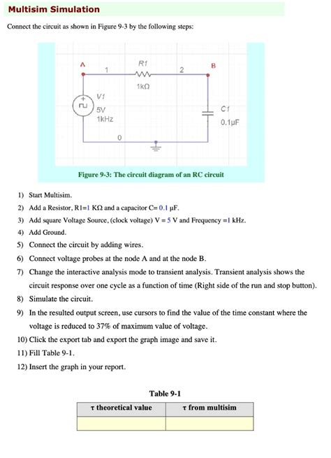 Solved Multisim Simulation Connect The Circuit As Shown In Figure 9 3 By The Following Steps A