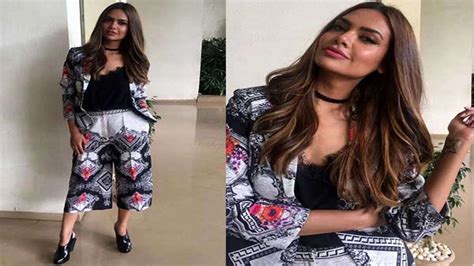 Esha Gupta Wowed Us With Her Edgy Separates For Rustom Promotions