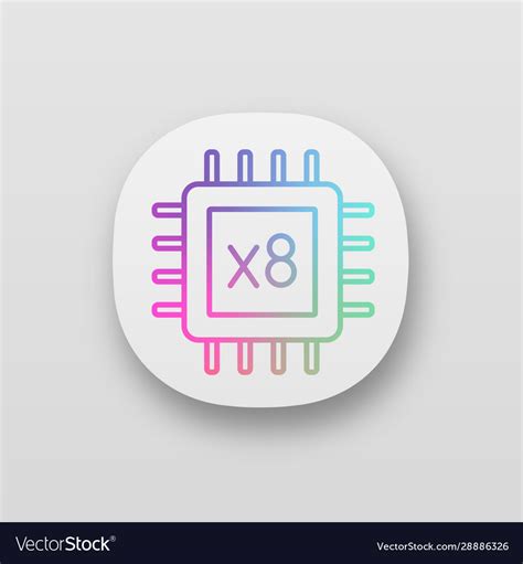 Octa Core Processor App Icon Royalty Free Vector Image