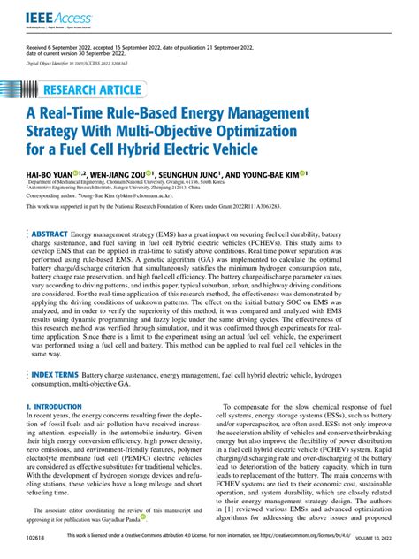 A Real Time Rule Based Energy Management Strategy With Multi Objective Optimization For A Fuel
