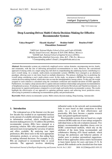 Pdf Deep Learning Driven Multi Criteria Decision Making For Effective