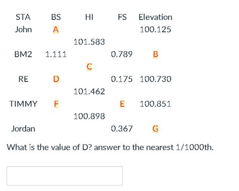 Solved What Is The Value Of D Answer To The Nearest 1 1000