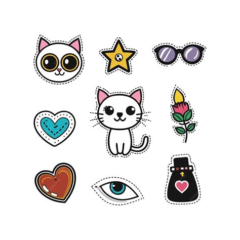 Premium Vector Vector Collection Of Cute Patch Stickers