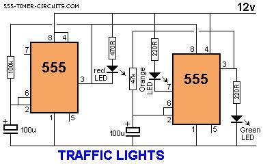 Traffic Light Electronics Project With A 555 Timer