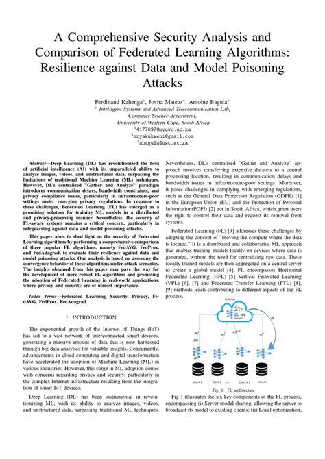 Pdf A Comprehensive Security Analysis And Comparison Of Federated