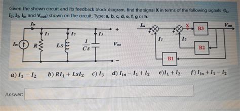 Solved Given The Shown Circuit And Its Feedback Block Chegg
