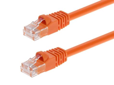 Monoprice Cat6 7ft Orange Crossover Patch Cable, UTP, 24AWG, 550MHz ...