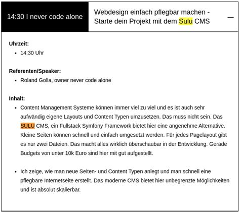 kostenloser workshop sulu symfony cms itcs19 konferenz und jobmesse