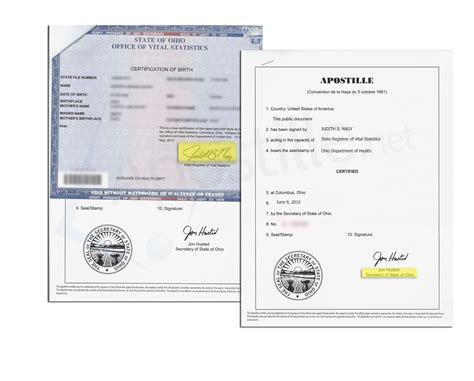 Ohio Birth Certificate Template