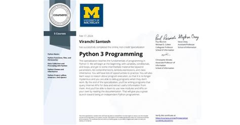 Santosh Kumar Viranchi On Linkedin Completion Certificate For Python 3 Programming
