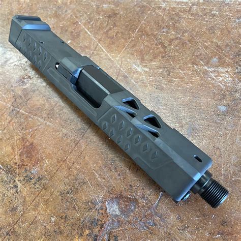 Blem G19 Compatible Slide For Glock 19 Gen 3 With RMR Optic Cut And Window Ports Charcoal