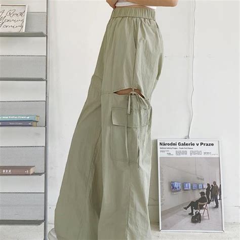 다잇템 여자 건빵 넓은 스트릿패션 주머니 Ss 사이드슬릿 팬츠