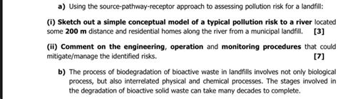 Get Answer A Using The Source Pathway Receptor Approach To Assessing