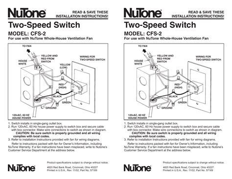 Nutone Exhaust Fan Wiring Diagram
