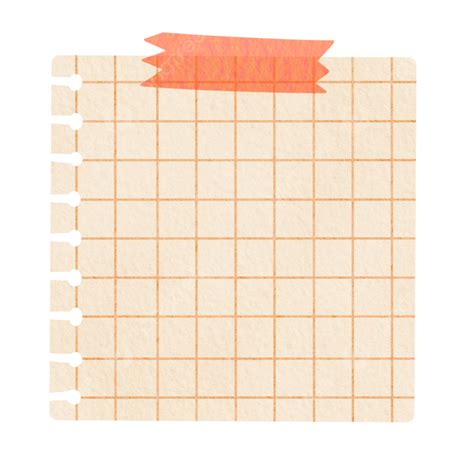 Printable Grid Paper Note With Tape Clipart For Journaling Paper