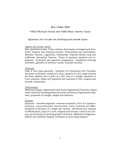 Uga Ugb 2015 Sample Paper Uga Uga For Isi Test Codes 2015 Uga