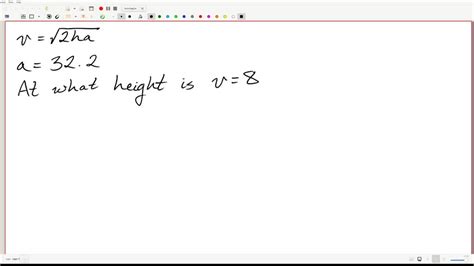 The Velocity V Of A Specific Object Being Dropped From A Particular