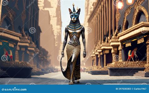 Cat Headed Goddess Bastet Stock Image Image Of Fashion 297030383