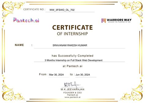 Fullstackwebdevelopment Internship Html Css Javascript Pantechai
