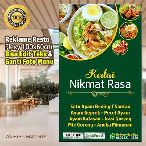 Contoh Banner Kedai Makanan Dan Minuman Print Percetakan Bahan