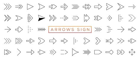 Set Arrow Icons Collection Different Arrows Sign Set Different Cursor Arrow Direction Symbols